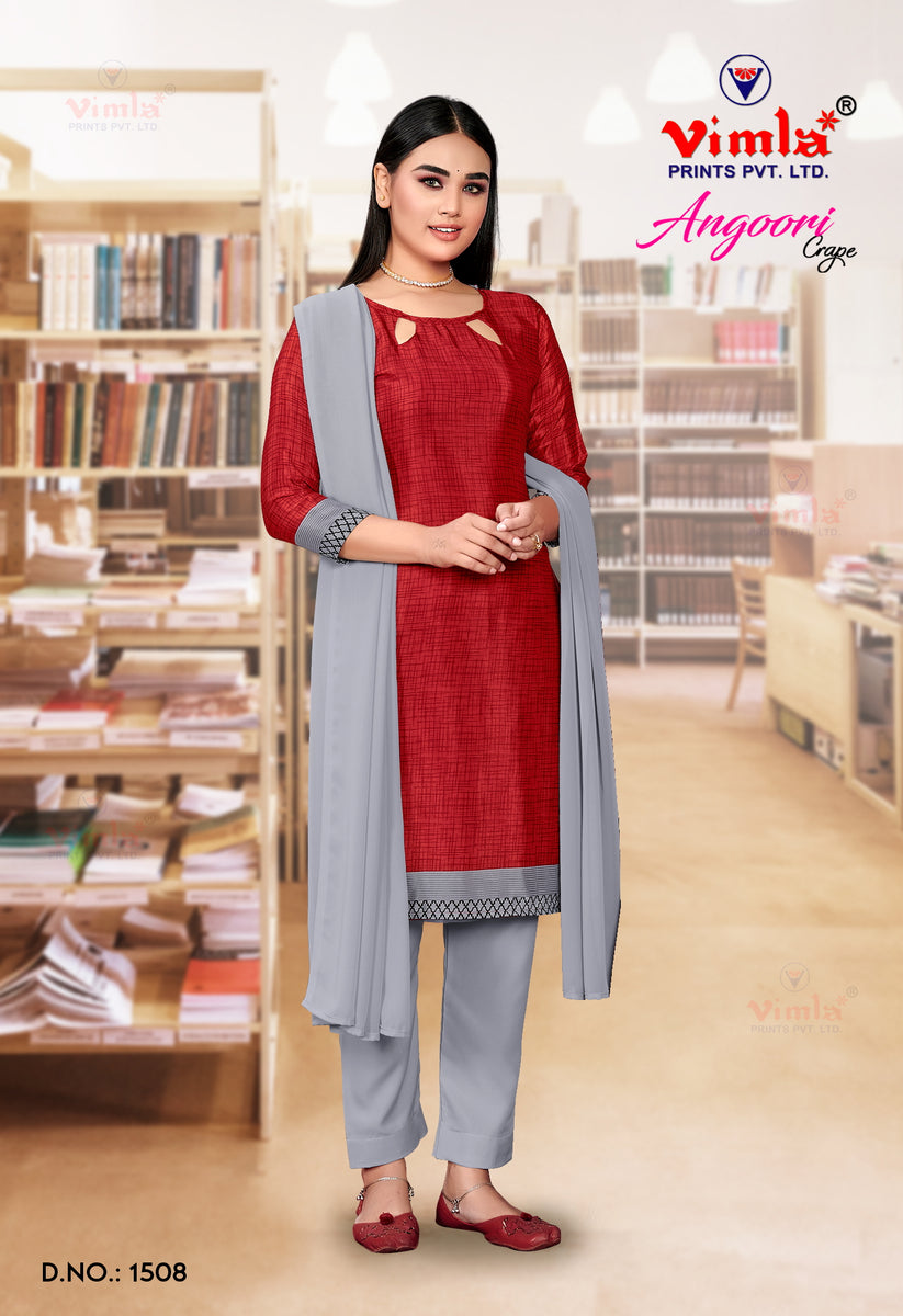 Buy Angoori Crape Fabric Turquoise Colour Uniform Wear Printed Saree ...